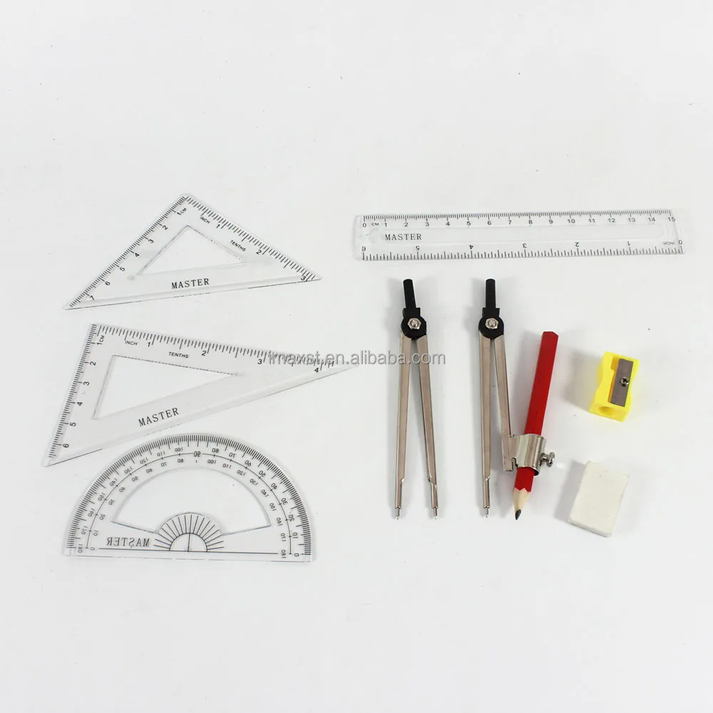Wholesale A5001 Math Set - 9 Pcs Geometry Sets for Study
