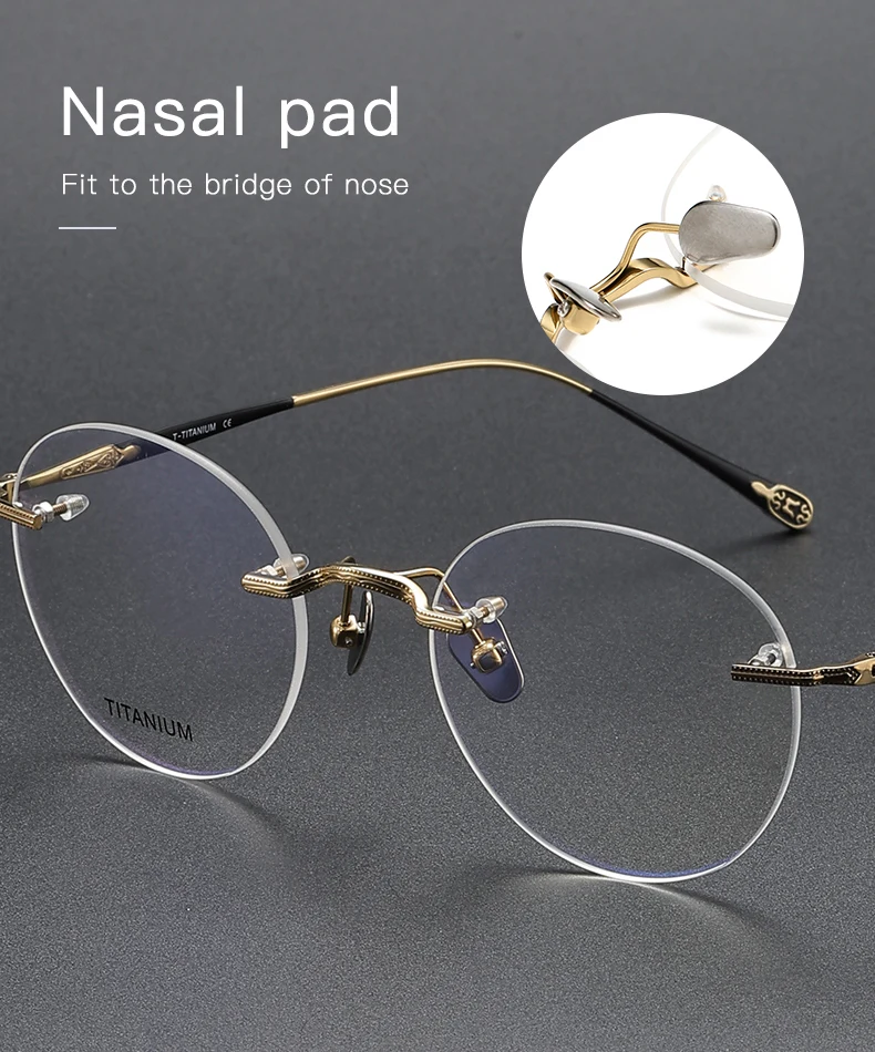 CS80955 High Quality Titanium Rimless Frames Spectacles Optical Eye ...
