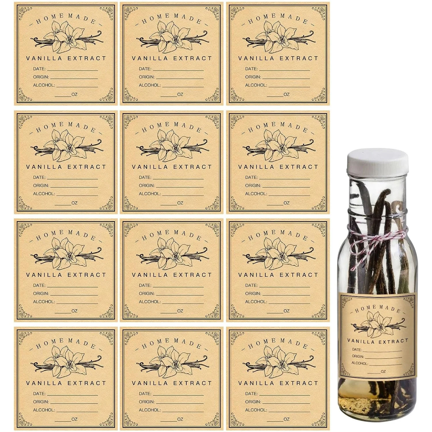 Vanilla Extract Labels,Vanilla Instruction Labels for Handcrafted ...