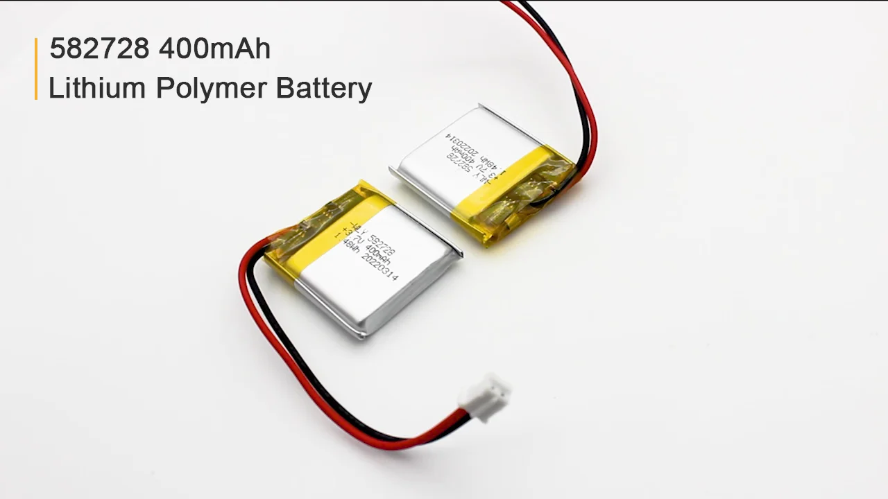 Small Size Rechargeable Lipo Battery 582728 3.7v 400mah Lithium Polymer ...