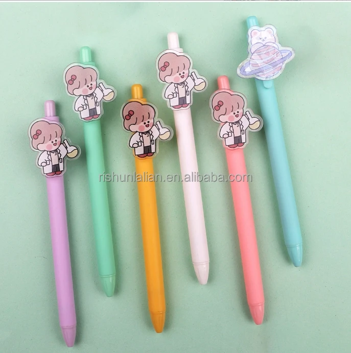 Custom Soft PVC Cartoon Characters Ball Point Pen for Kids