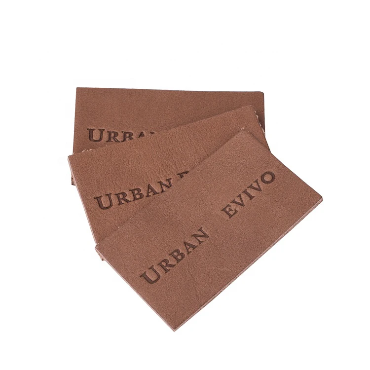 Custom PU Faux/Genuine Embossed Logo Leather Embroidery Leather Label ...