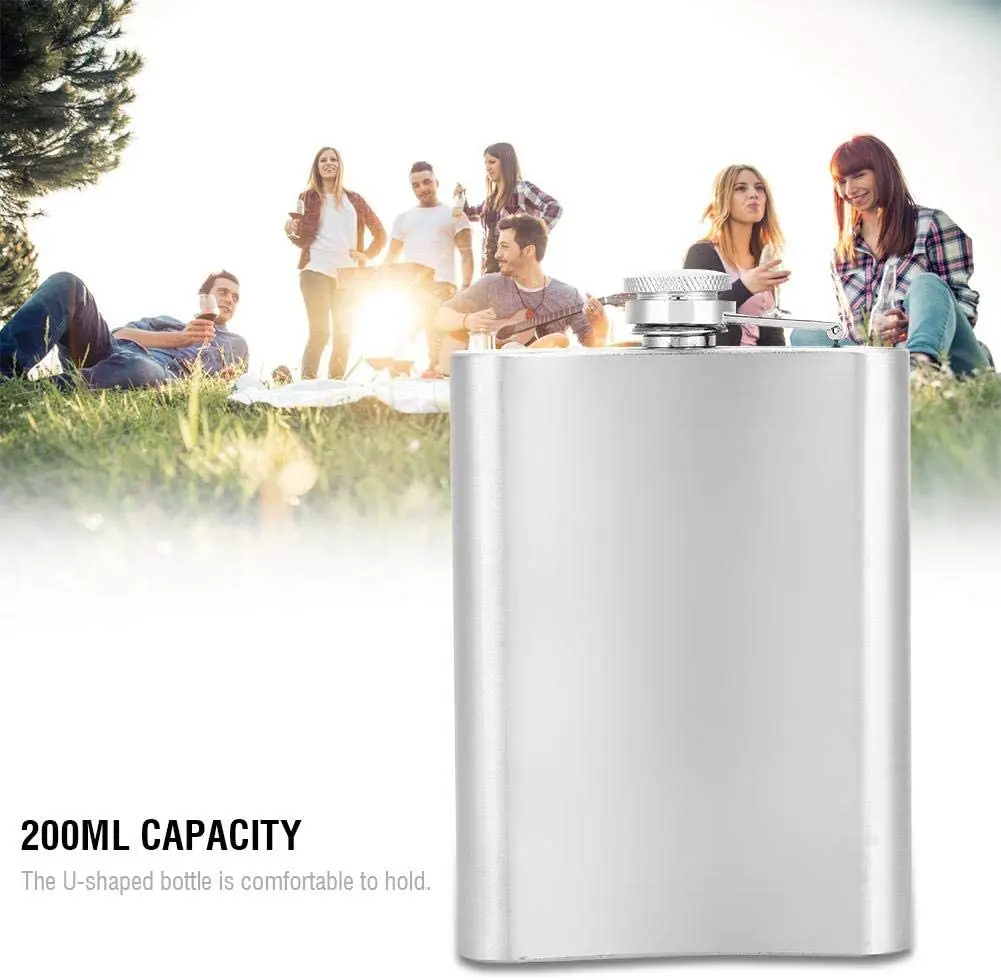 Luxury Stainless Steel Leather Hip Flask Premium 4oz 6oz Liquor Wine ...