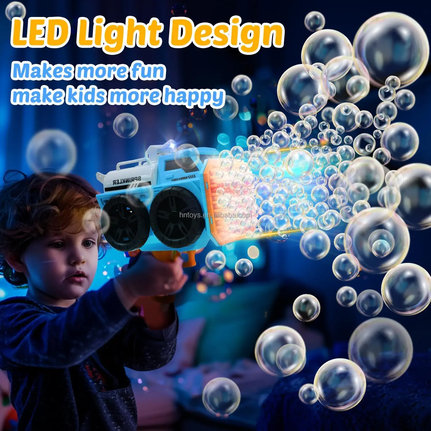 Bubble Machine Gun With Led Light 139 Holes Bubbles Gun Kids Bubble ...
