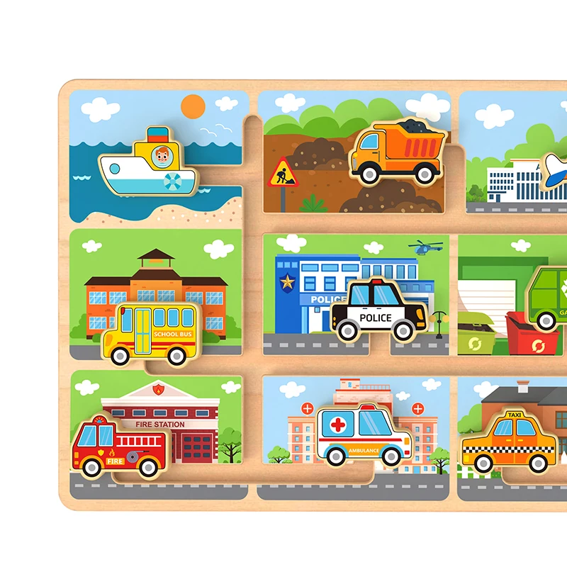 2024 New Design Montessori Children's Vehicle Puzzle Track Maze City ...