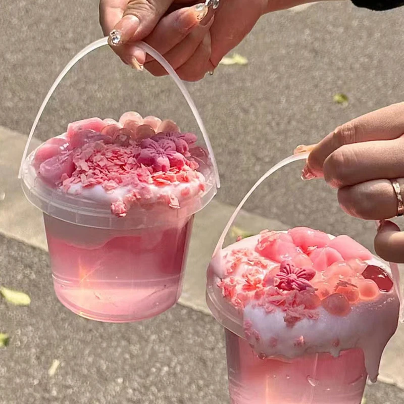 Custom Portable Milk Tea Bucket 500ml 1000ml Fruit Tea Bucket ...