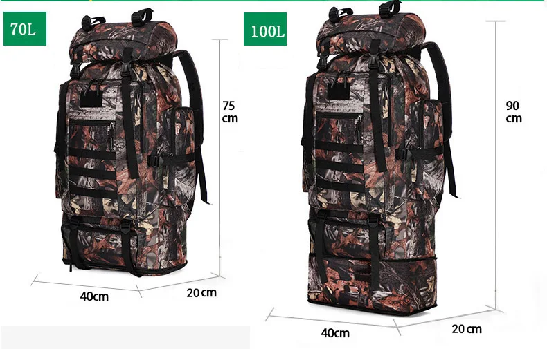 Wholesale Large Capacity 100L Waterproof Hiking Camping Casual Sport ...