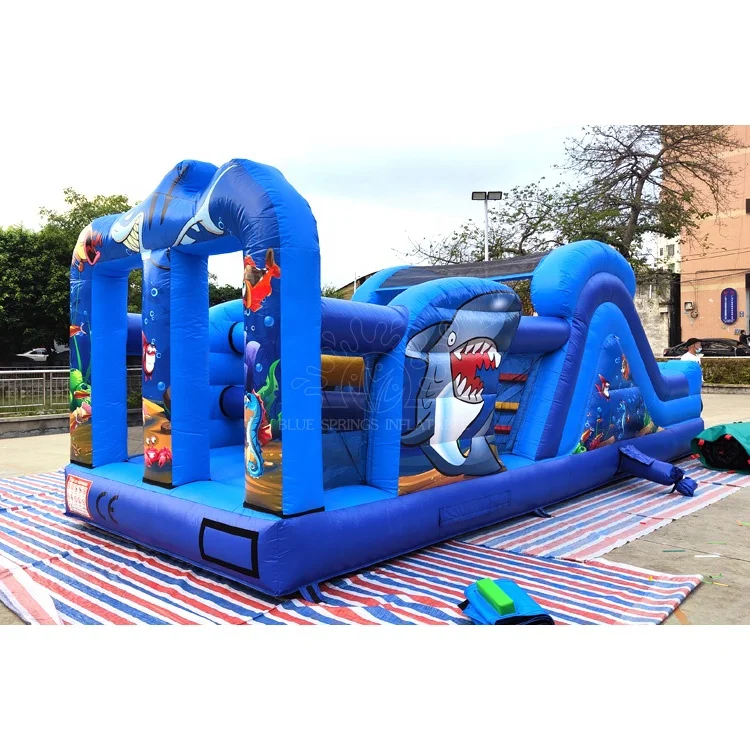 Sea World Shark Inflatable Obstacle Course Inflatable Bounce House ...