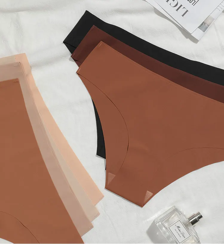 One Piece Laser Cut Medium Waist Underwear Soild Color High Quality ...