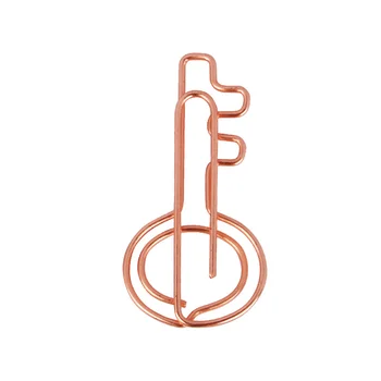 Cartoon Key Shaped Paper Clip Creative Pin Rose Gold Special Bookmark ...