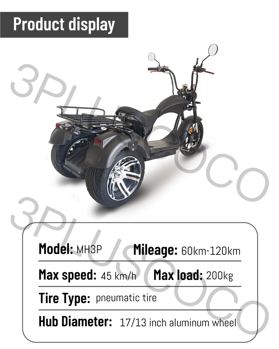 Citycoco Electric Scooter - 1000w, 3 Wheels, Fat Tires