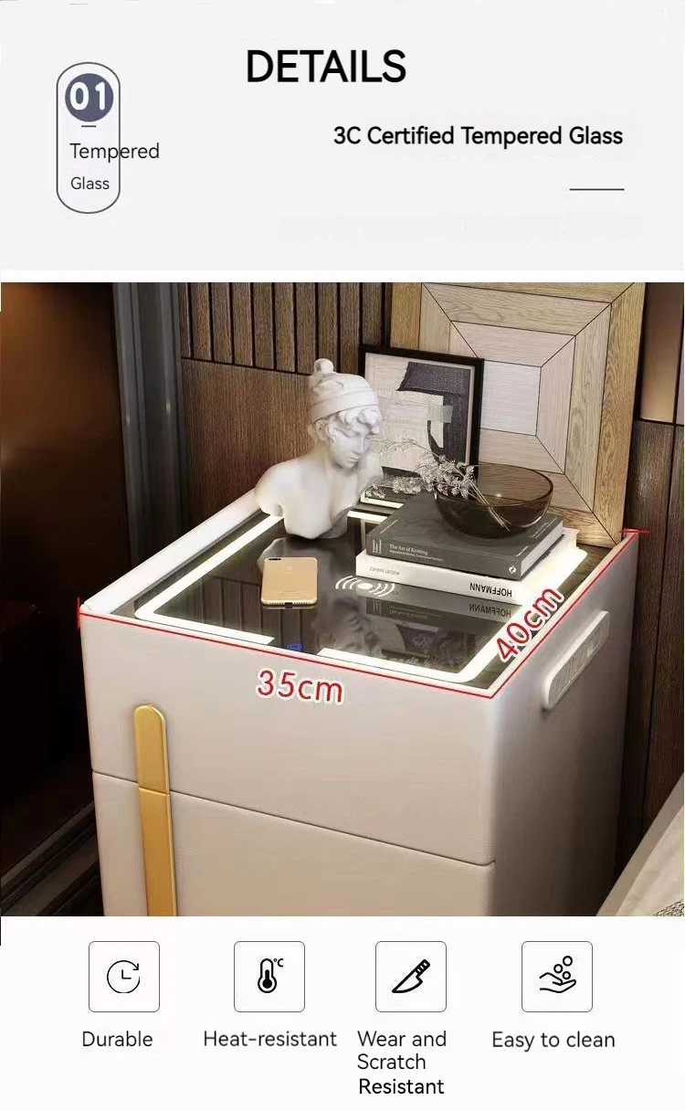 Modern Luxury Smart Bedside Table With Safe Bedroom Furniture Oem ...