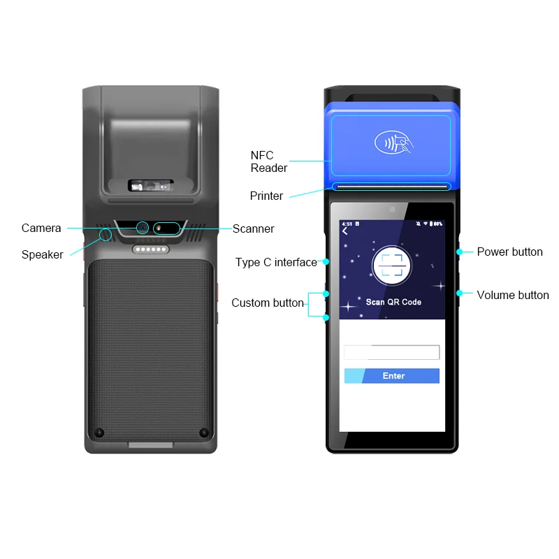 Kingtop V510: Portable 4g Pos Terminal With Immediate Receipt Printing ...