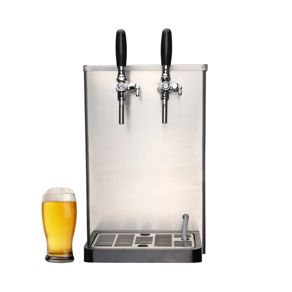 2 Tap Table Beer Kegerator Machine Countertop Beer Cooler Dispenser ...