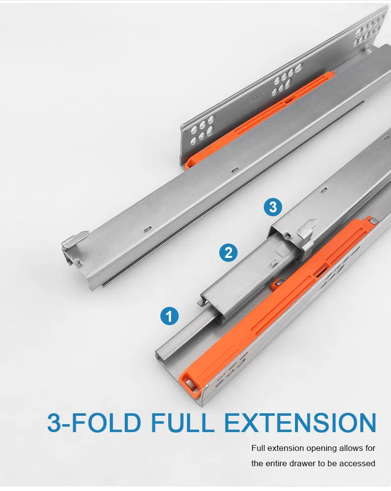 ROEASY Drawer Guides - Heavy Duty Adjustable Soft Closing Slides