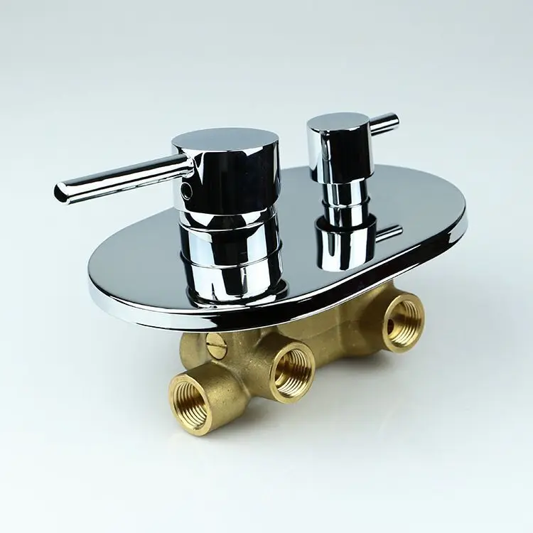 Chrome Oval in-Wall Concealed Dual-Function Shower Control Valve by Homedec