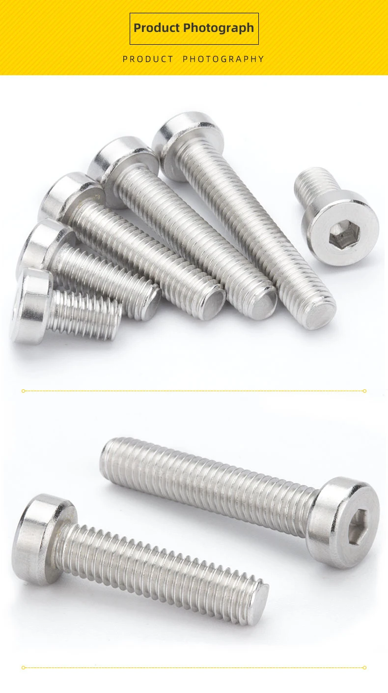 DIN 7984 Hexagon Socket Head Cap Screws Low Head Customizable Sizes Metal Material M2-M10 Metric ...