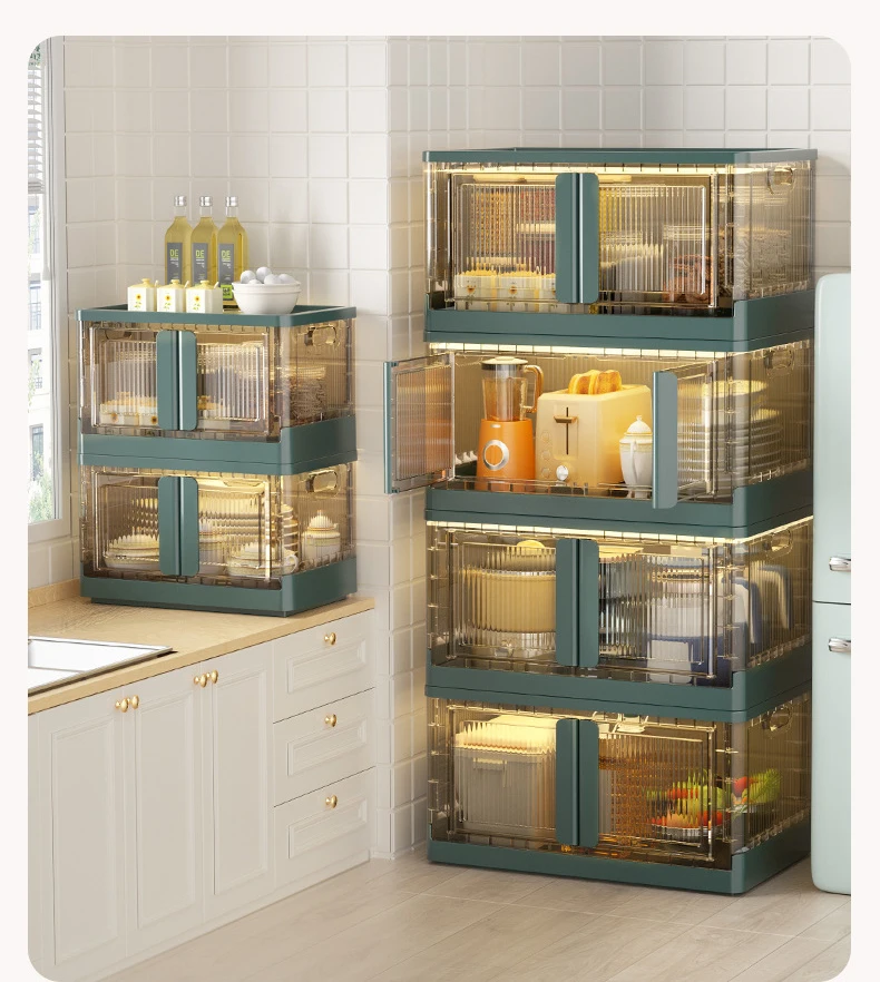 1 Piece Foldable Storage Cabinet Storage Containers Shelves Organizer ...