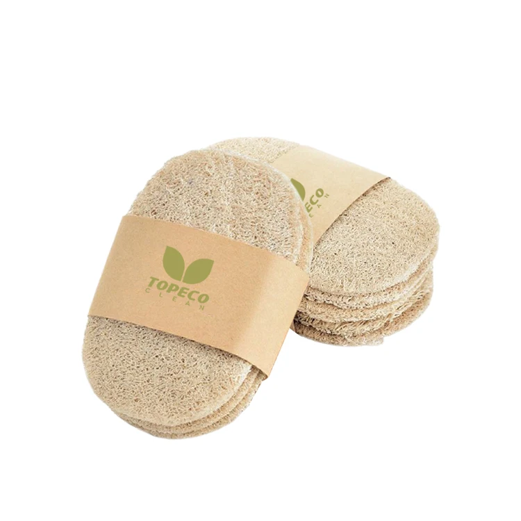 Topeco 100% Biodegradable Loofah Dish Scrubber Wood Pulp Sponge Natural ...