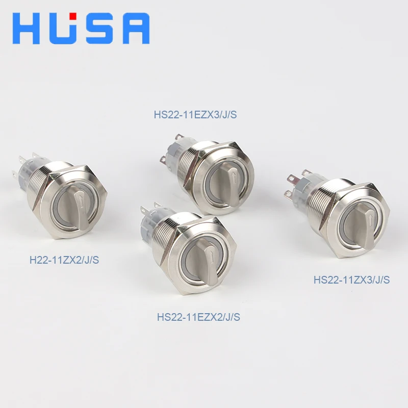 22mm Metal Rotary Selector Switch 2 Or 3 Position Stainless Steel Switch Button On Off Momentary ...