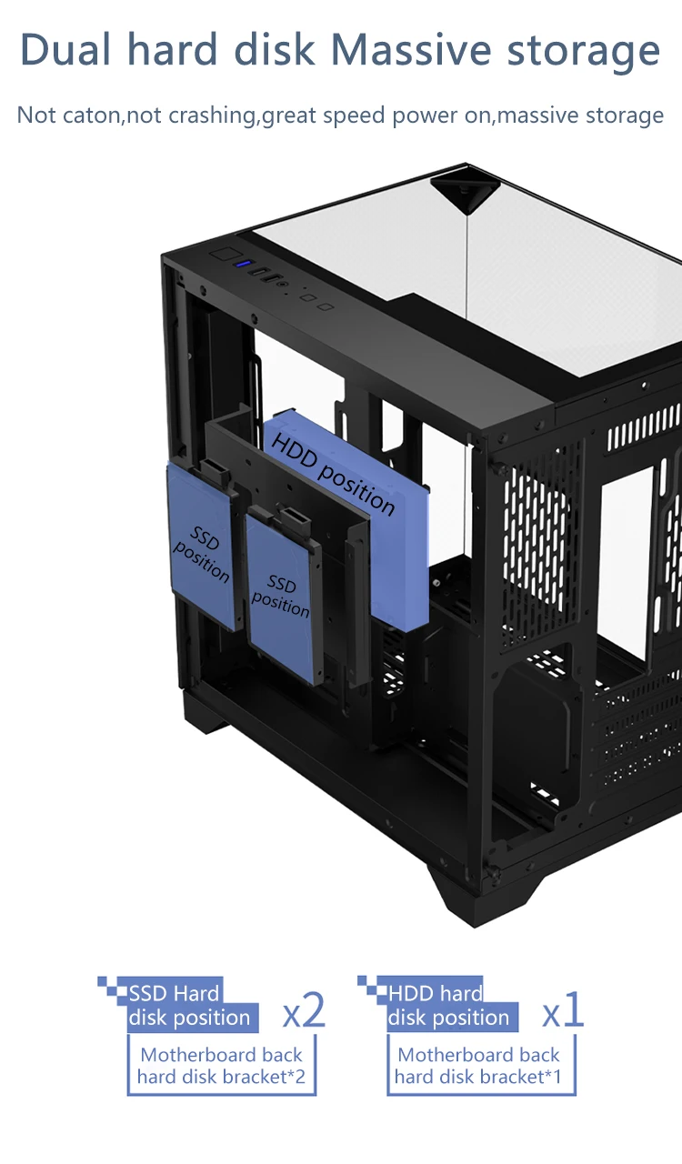 M-ATX Water-Cooled Desktop Host Gaming Chassis Three-Sided Tempered ...