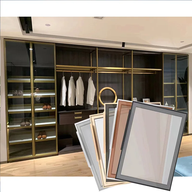 Furniture Aluminum Glass Wardrobes Frame Profile Modern Kitchen Cabinet ...