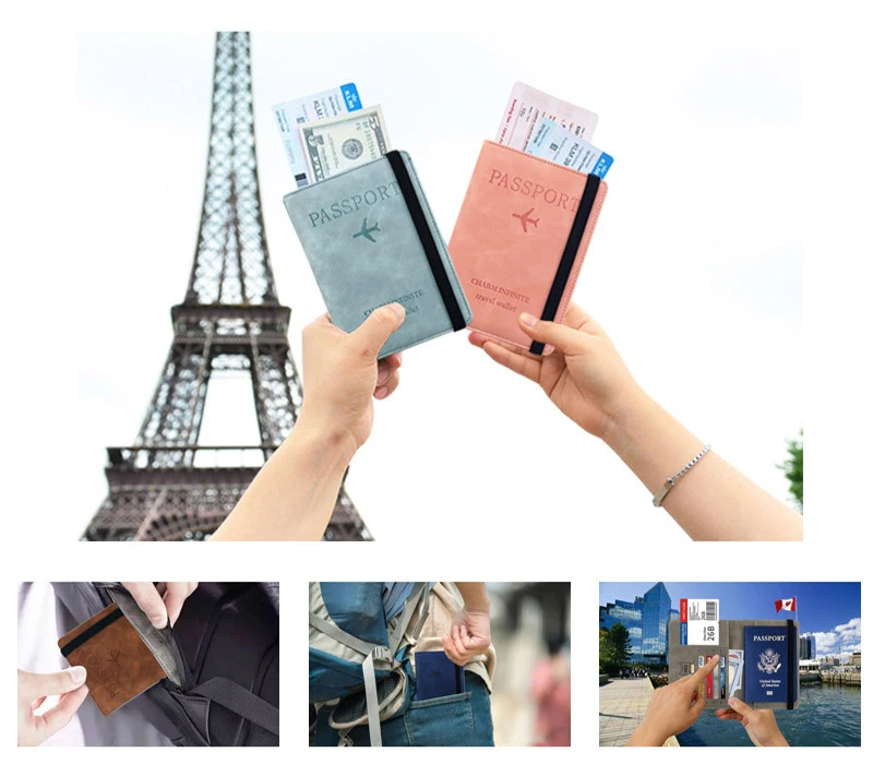 Rfid Blocking Passport Holder Pouch Credit Card Leather Wallet Multi ...