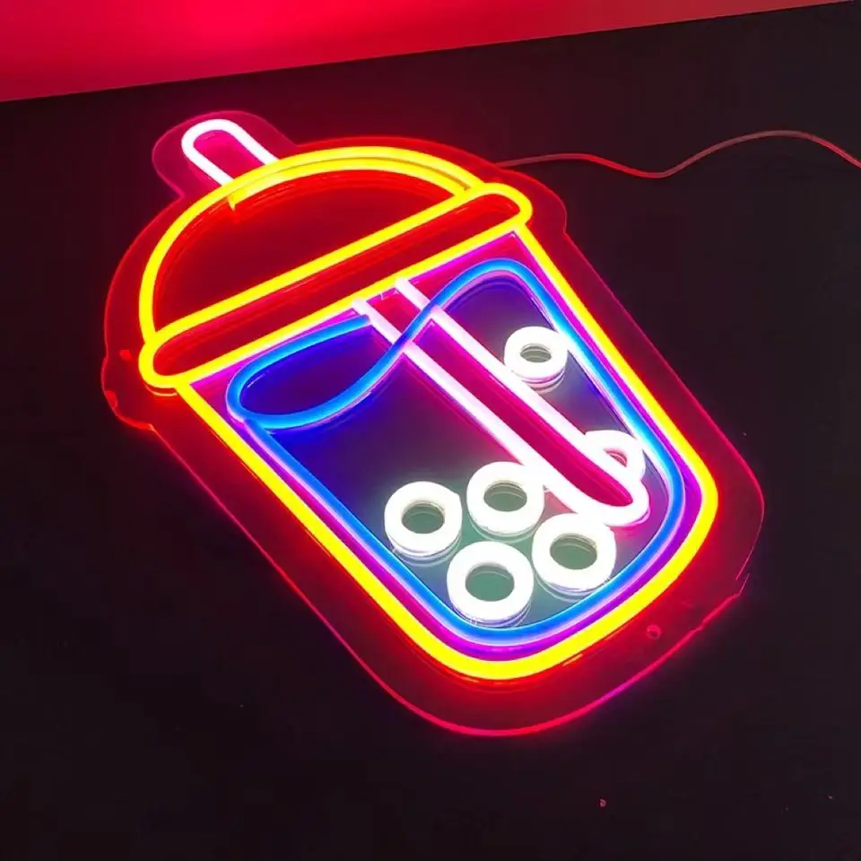 Boba Tea Led Neon Sign Bubble Tea Custom Neon Sign Restaurant Cafe ...