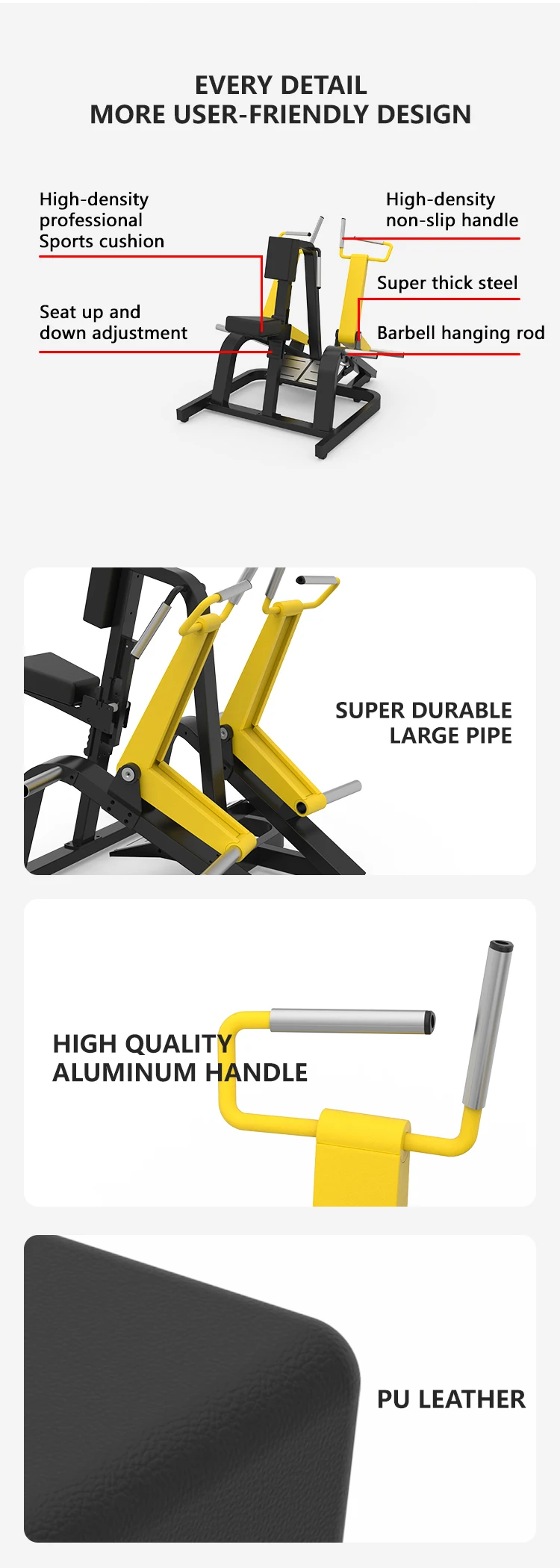 Commercial Strength Training - Incline Level Rowing Machine