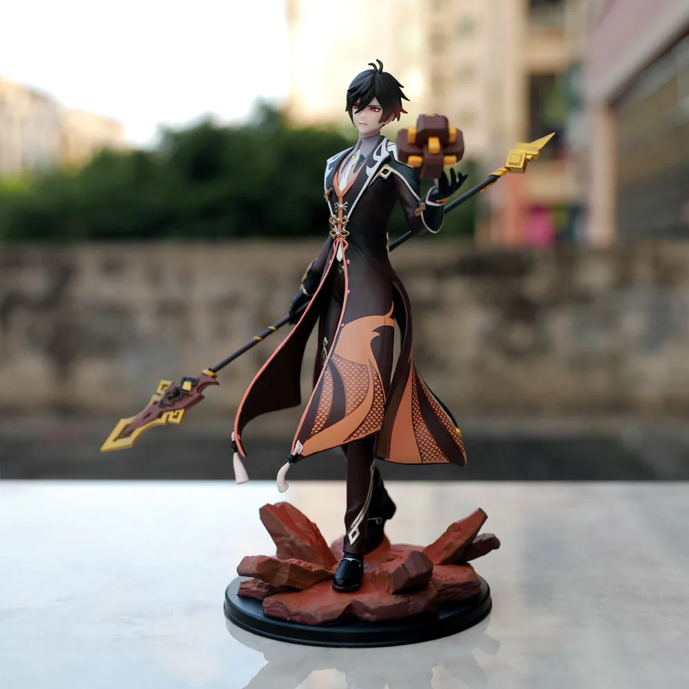 24cm Anime Genshin Impact Cosplay Zhongli Standing Pvc Action Figures ...