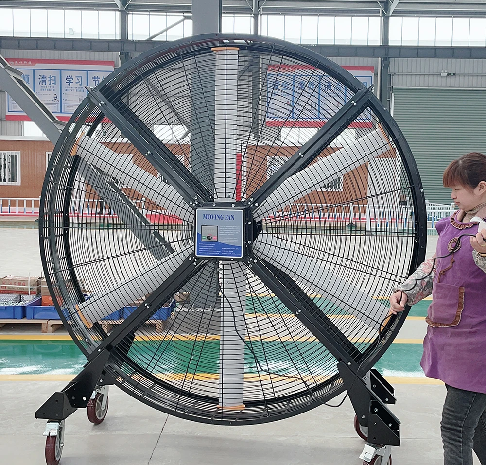 Standing Moving Air Cooler Ventilation Fan 1500mm Industrial Stand Dc ...