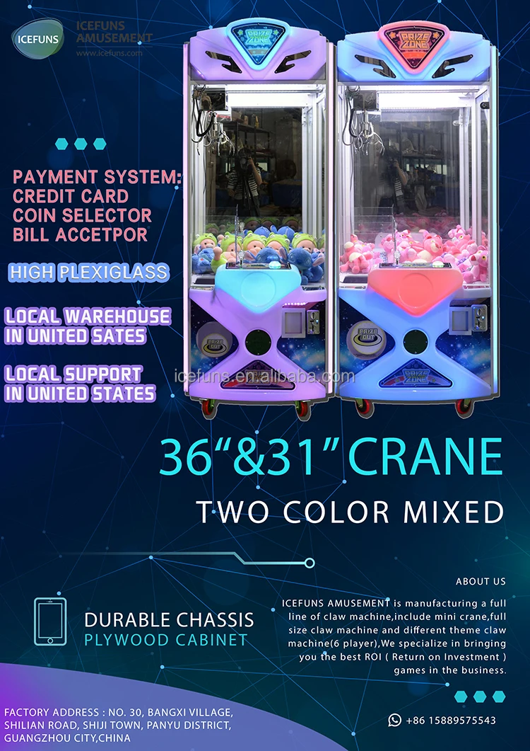 Prize Zone Zone Claw Crane Game 36" Toy Catch Machine