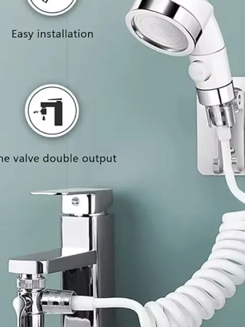 Bathroom Water Faucet External Shower Head Toilet Wash Basin Extend ...