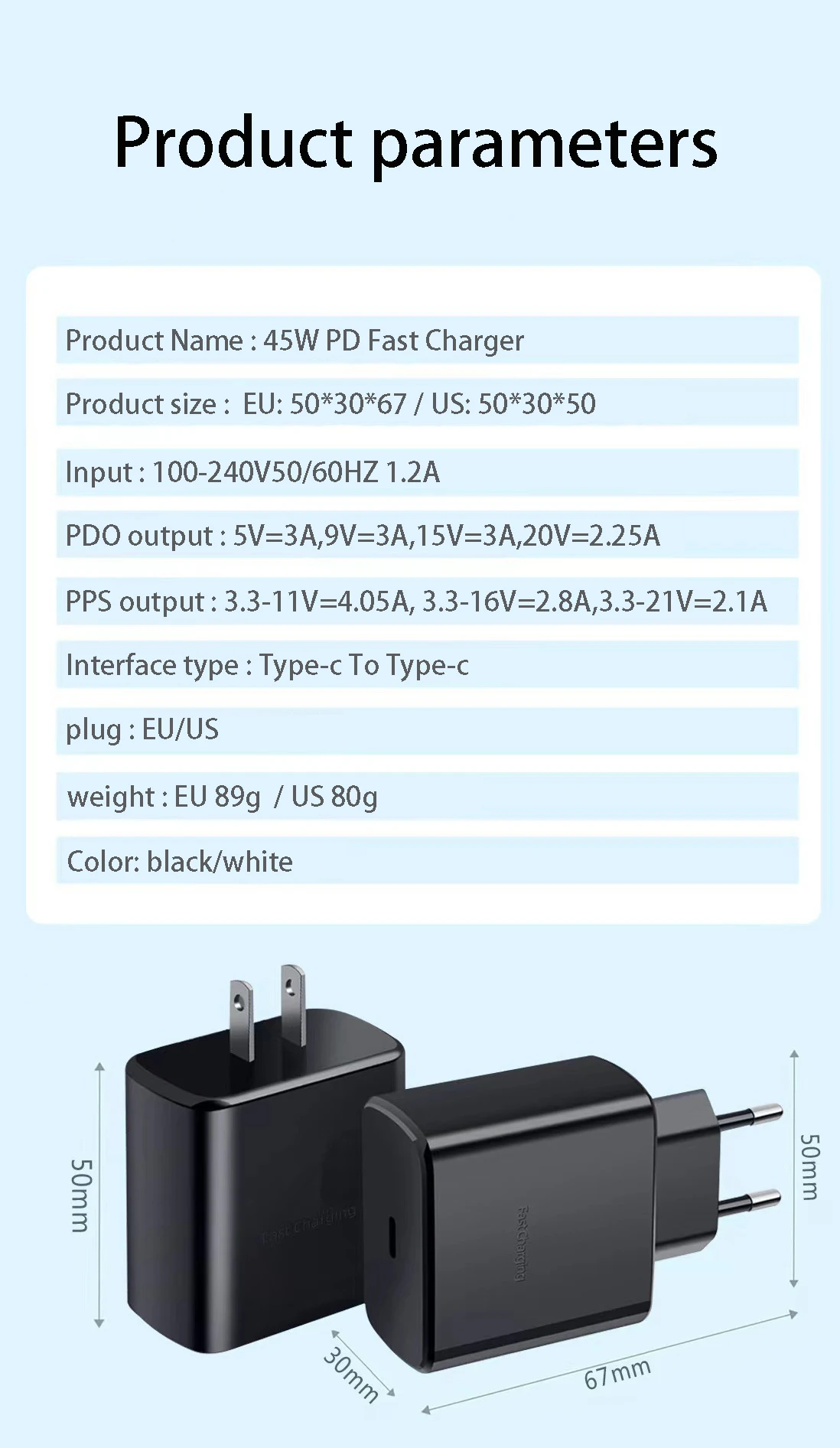 Type-c Adapter Fast Charging Pd 25w 45w Super Fast Type C Chargers For ...