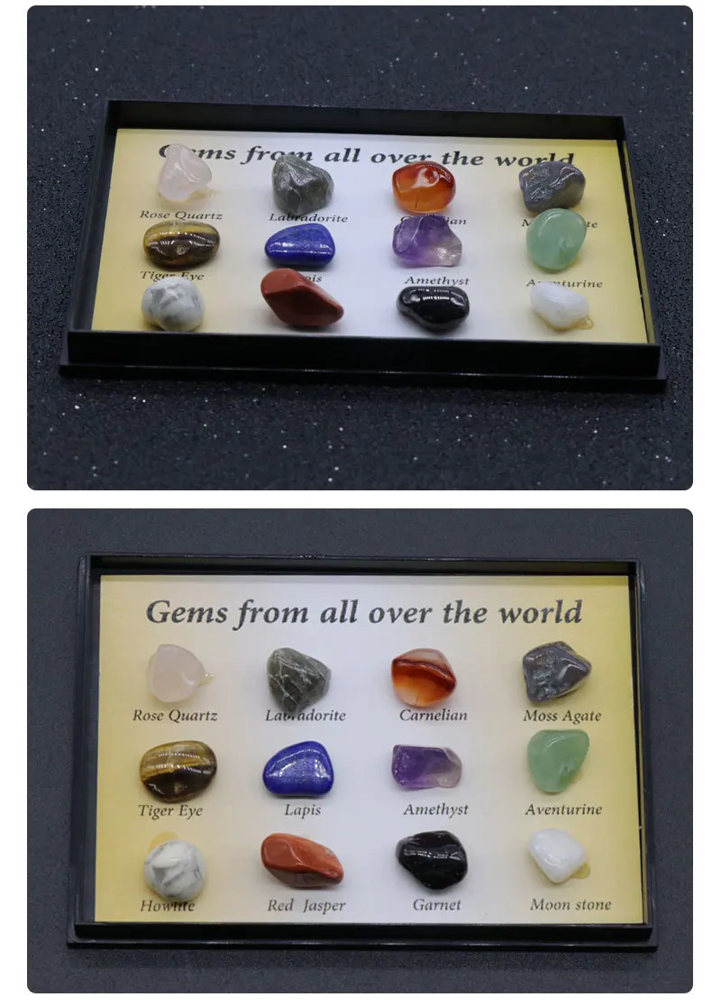 12/16pcs Set Natural Stone Crystal Quartz Agate Specimens