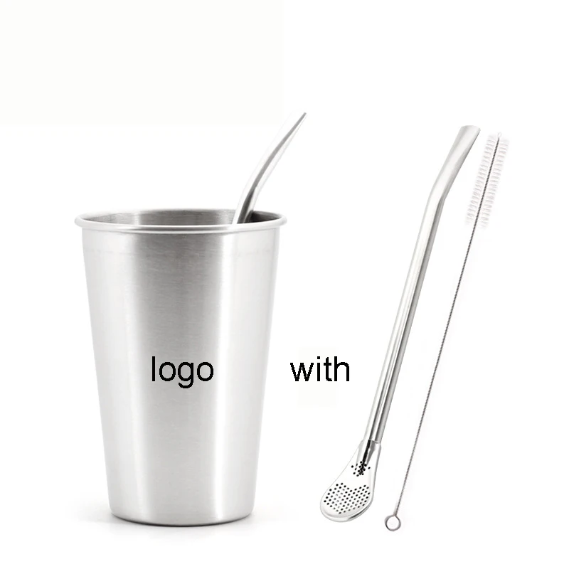 Electroplate 16oz Stainless Steel Tumbler Beer Cups Stackable Durable ...