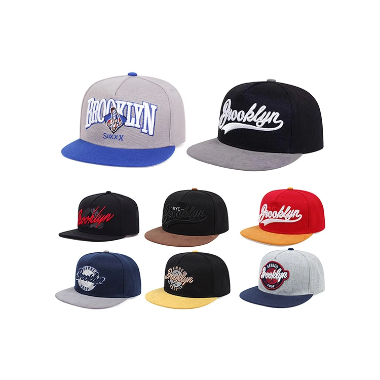Custom Basketball Caps Snapback Embroidery Logo Fashion 5 Panel Flat ...