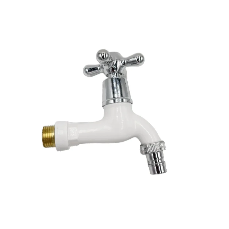 Modern PVC Wall-Mounted Basin Faucet Brass Valve Core Metered Faucets ...