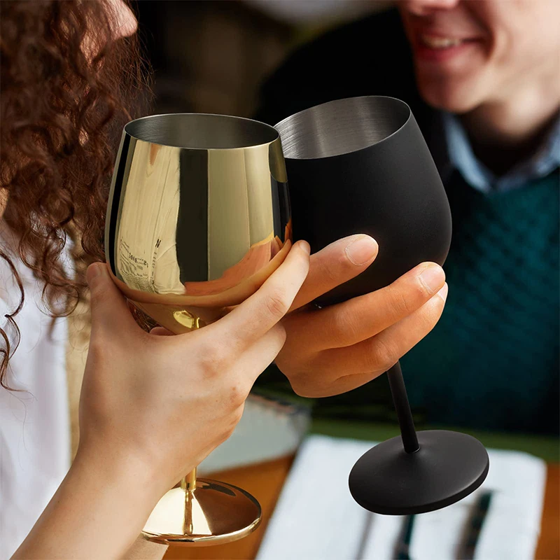 Custom Stemmed Metal Wine Glass Unique Wine Goblets Stainless Steel ...