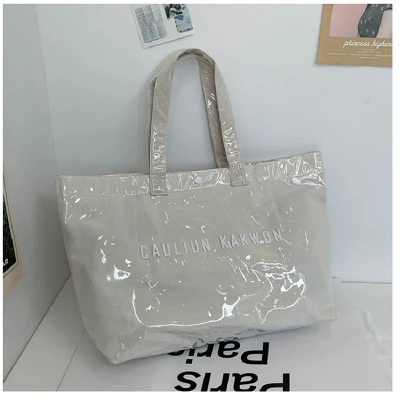 Customized Pvc Canvas Bag Double Layer Tote Bag Waterproof Reusable ...