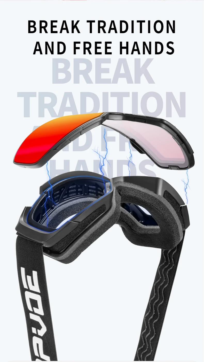 Kapvoe Optical Glass Magnetic Lens Double Layer Anti Fog Ski Goggle ...