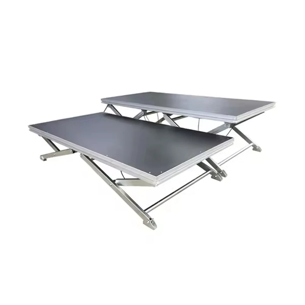 2x1m Iron Scissors Folding Stage Platform With Adjustable Height Stage ...