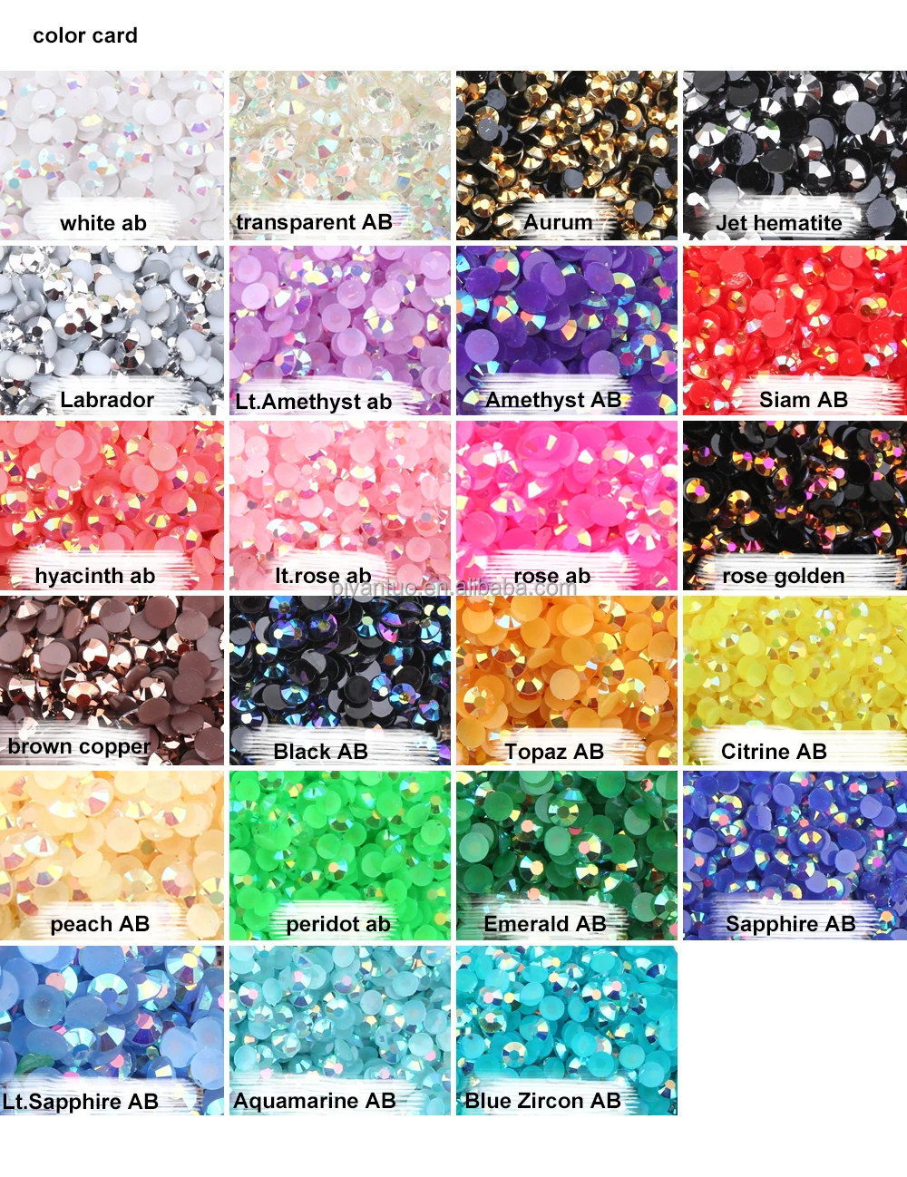 Yantuo Factory Wholesale Ab Colors Bulk Package Jelly Resin Rhinestone ...