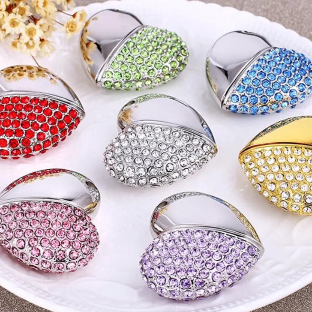 2024 New Design Heart-shaped Usb Stick Crystal Jewelry 1gb 2gb 4gb 8gb 16gb 32gb 64gb 128gb ...
