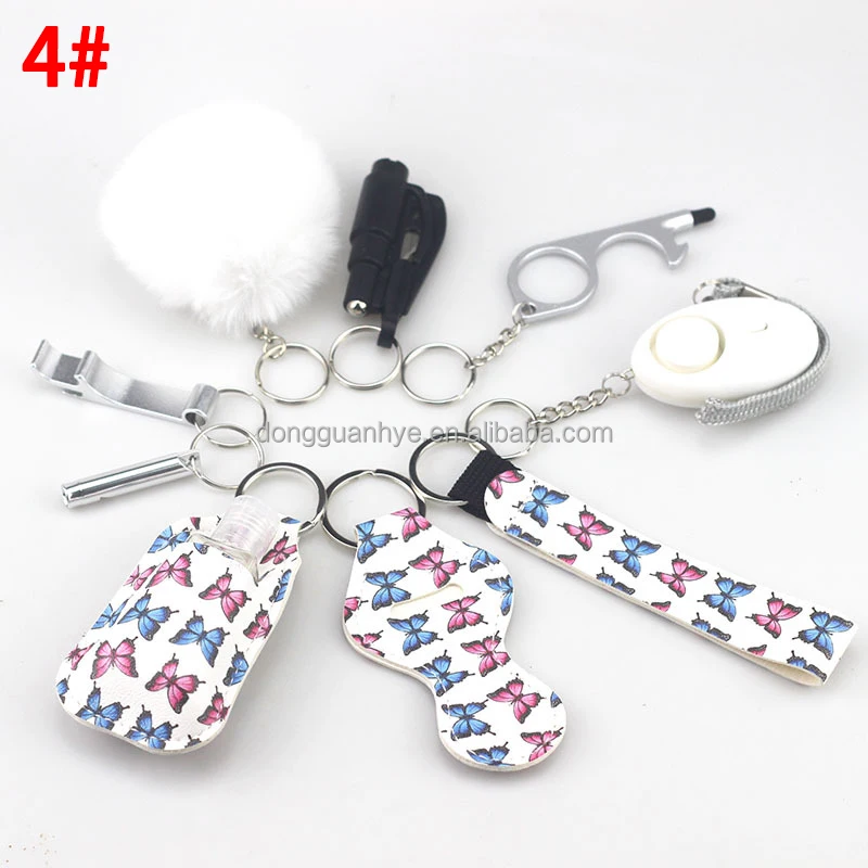 Custom Led Light Women Self Defense Key Chain With Diamond Metal ...