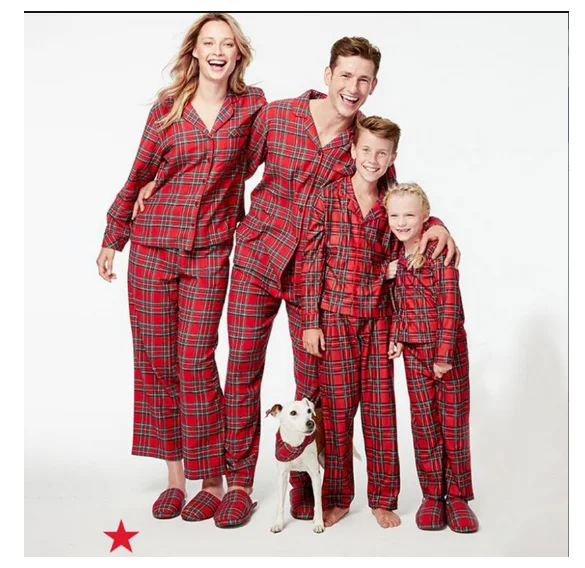 Family look Print Set Baby Family Christmas Parent Child grid Pajamas ...