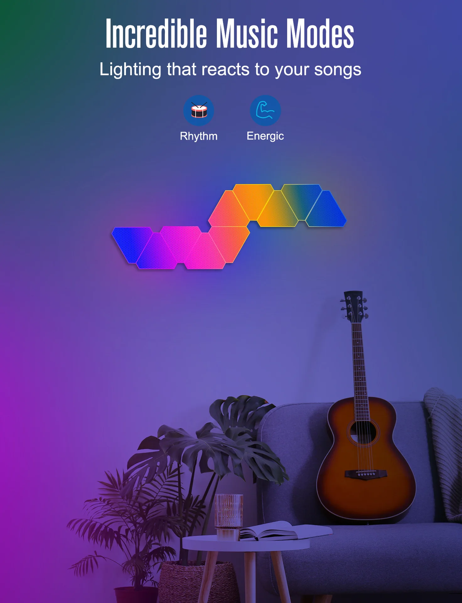 New 2023 Rgb Light Led Triangle Lamps Magnetic Wifi Smart Rgbic ...