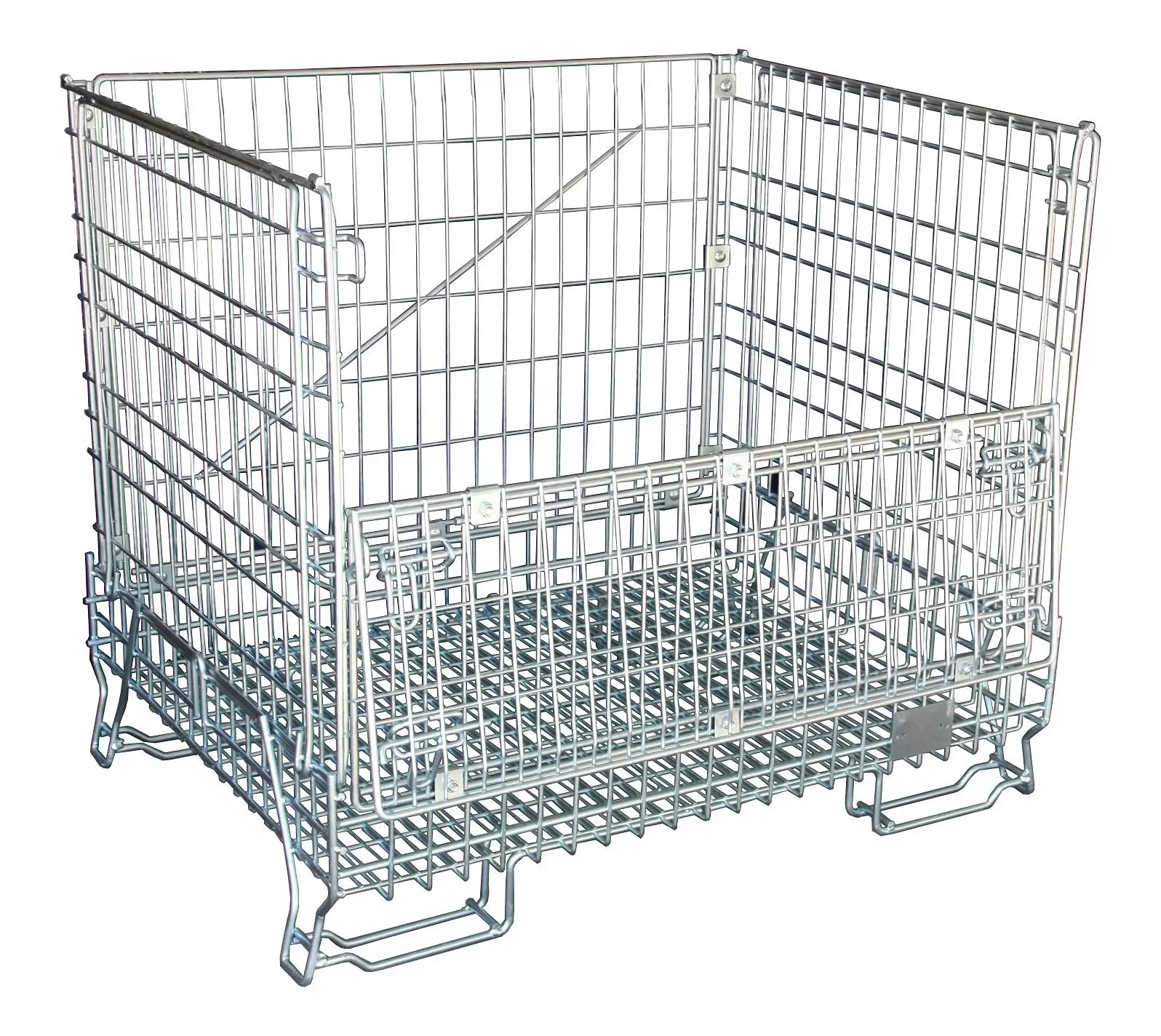 Heavy-Duty Galvanized Stackable Collapsible Welded Metal Steel Storage ...