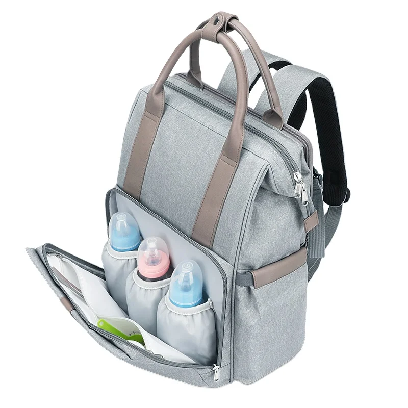 Free Sample Tote Backpack Diaper Bag Multi-functional Pockets Organizer ...