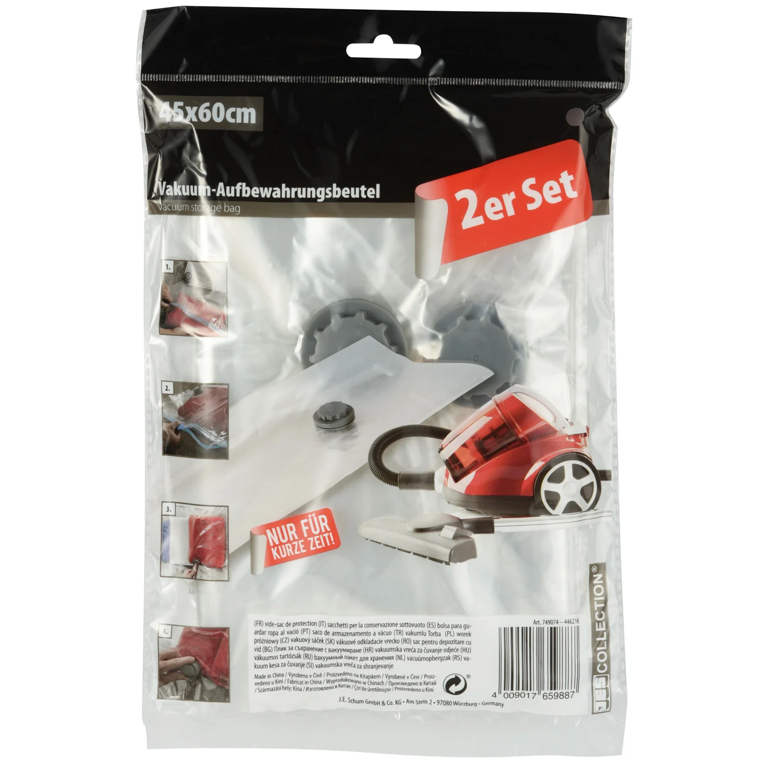 Double Zipper Folding Clothing Vacuum Compression Travel Storage Bag ...